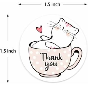 Office | 315 Thank You Cat Stickers 15 Round Set Of 5 | Poshmark
